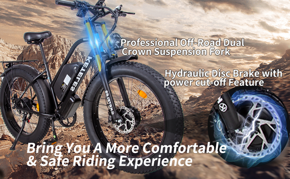 Amazon.com : KETELES Upgraded Electric-Bike 2000W-46Ah-35MPH Dual-Motor Dual-Battery Ebike ...