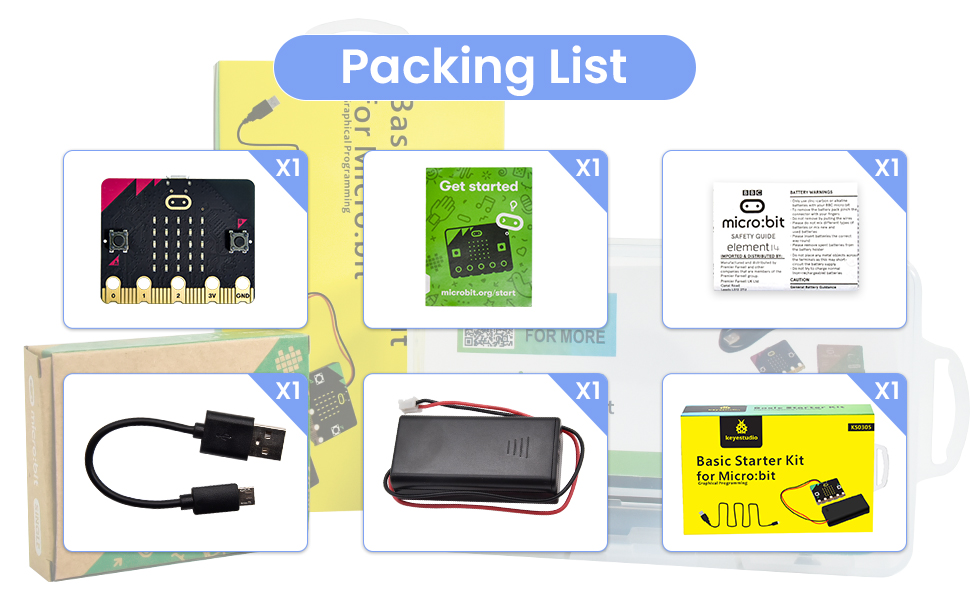 KEYESTUDIO BBC Micro:bit V2 PC Component Kit Educational Coding Kit mit ...