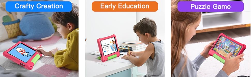 G-Tab T8S Kids 5G WiFi 4GB RAM 64GB ROM 8-inch IPS LCD 800x1280 Android 14 Tablet, Gray/Blue ...