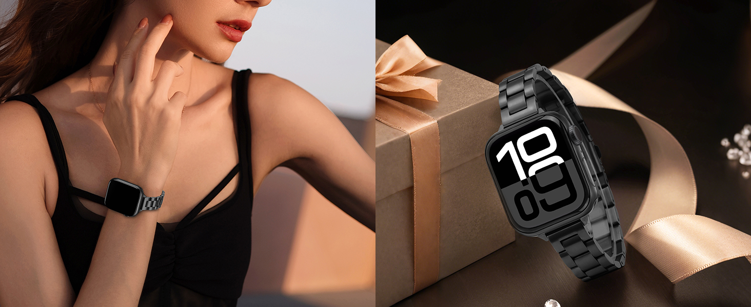 Amazon.com: Anlinser Bands Compatible with Apple Watch Band 42mm 41mm 40mm 38mm, Women Slim ...