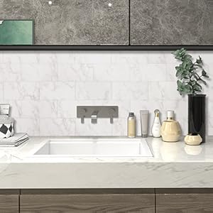VAOVI Peel and Stick Backsplash Subway Marble Tiles,Kitchen Wall ...