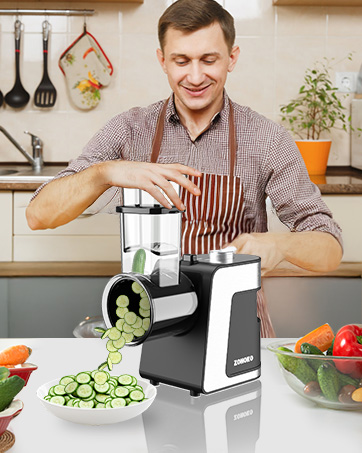 Amazon.com: ZOHOKO Electric Cheese Grater 5-in-1, 250W Professional Automatic Shredder with 5 ...