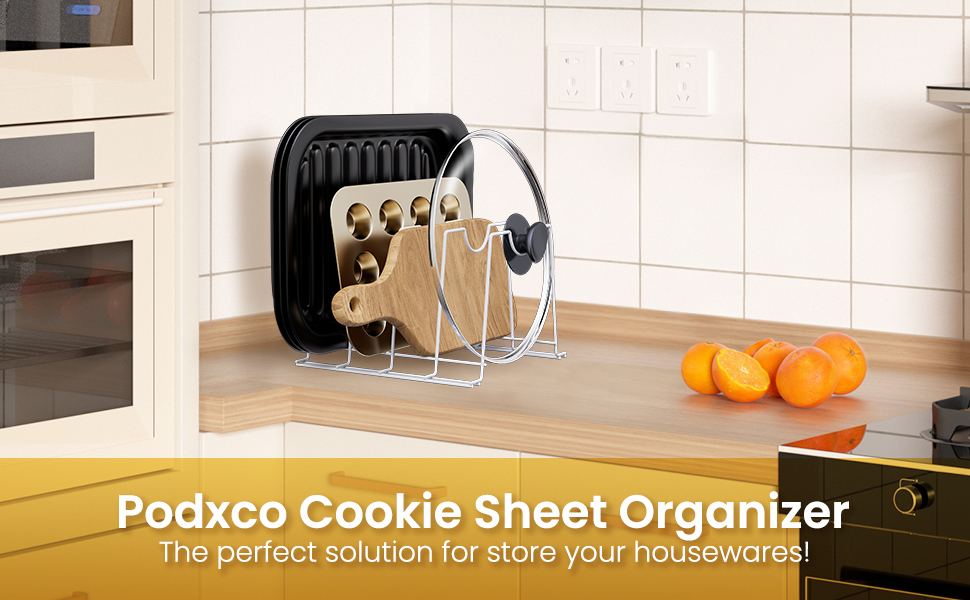 Amazon.com: 2 Pack Cookie Sheet Organizer, Cutting Board Holder Rust ...