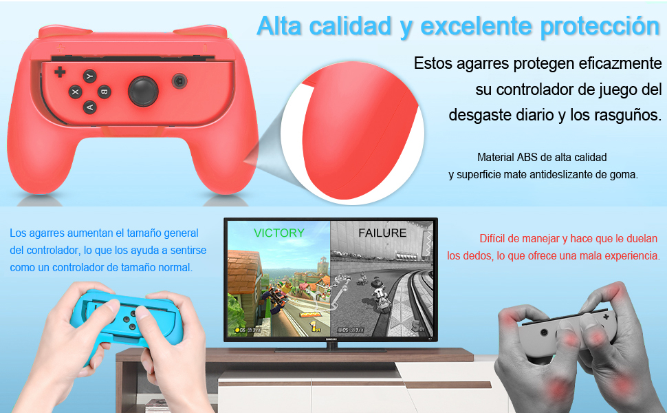 Controles para Nintendo Switch y Modelo OLED Tipo Handle Grip para Joy ...