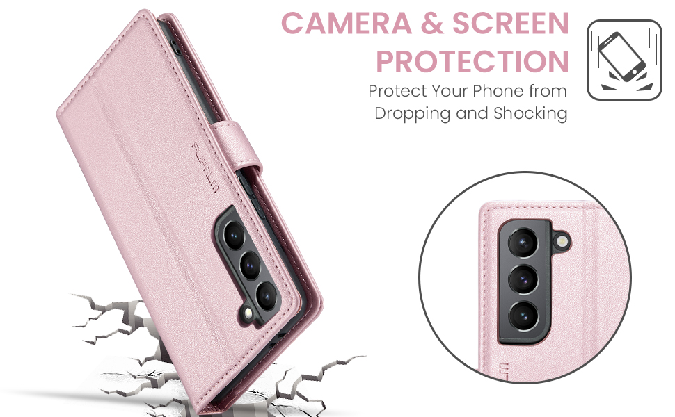 Amazon.com: FLIPALM for Samsung Galaxy S21 Wallet Case with RFID Blocking Credit Card Holder, PU ...