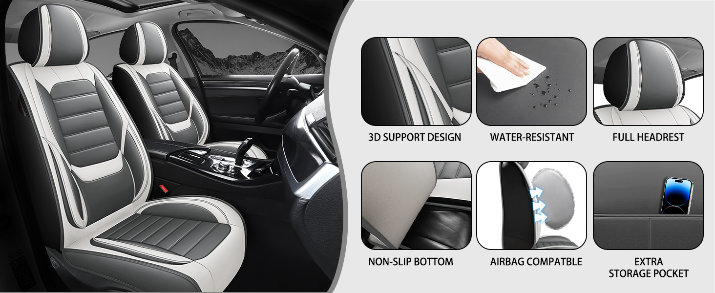 Amazon.com: Autocauxy Seat Covers for Cadillac ATS 2013-2019 Full Set 5 Seats, Premium Nappa ...