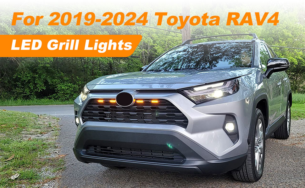 Amazon.com: DOOD Led Grill Lights Fit For Toyota RAV4 Hybrid LE XLE Premium Limited 2019 2020 ...