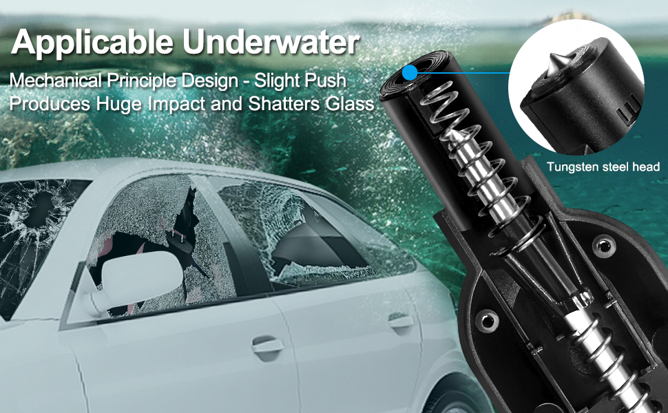 Amazon.com: surpassme Car Window Breaker Seatbelt Cutter, 2 in 1 Emergency Car Safety Hammer ...