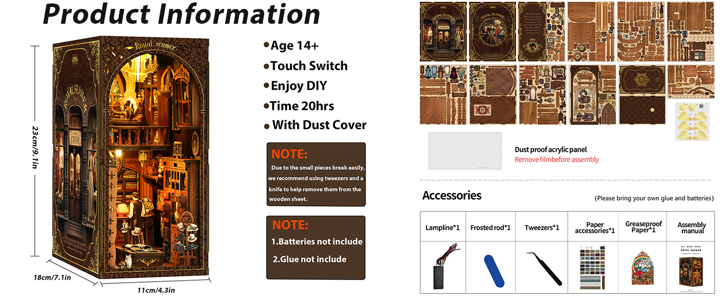 Amazon.com: ISSEVE Book Nook Kit, DIY 3D Wooden Puzzle Dollhouse Booknook for Adults, Tiny ...
