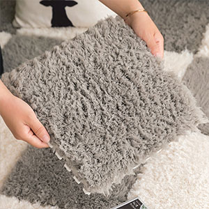 Amazon.com: 10 Pcs Plush Puzzle Foam Floor Mat with Border, Fluffy ...