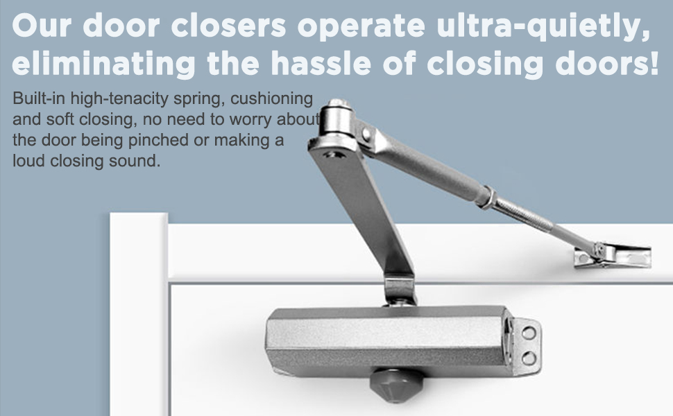 Automatic Door Closer for Home with Hold Open, Heavy Duty Adjustable Hydraulic Door Soft Closers ...