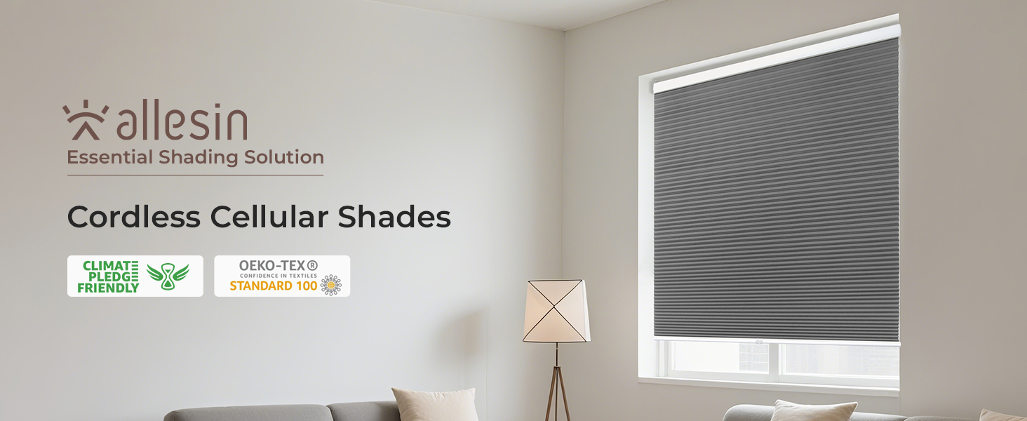 Amazon.com: Allesin Cellular Shades Cordless Blackout Honeycomb Blinds for Indoor Windows ...