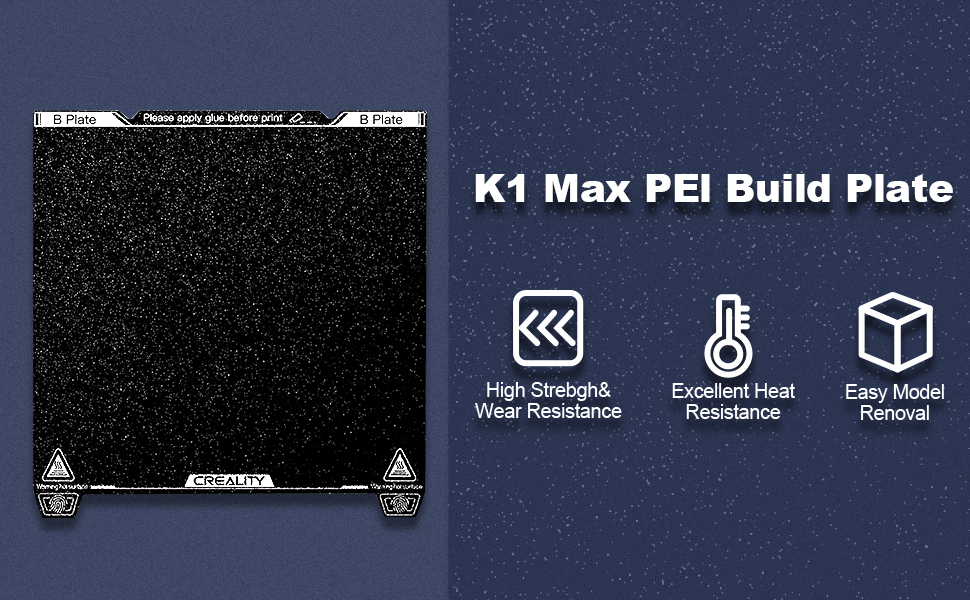 Creality K1 Max Build Plate Kit,315 * 310mm 3D Printer Platform with Frosted PEI Surface Spring ...