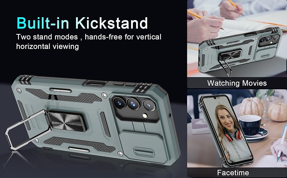 Amazon.com: DEERLAMN Case for Samsung Galaxy A15 5G with Slide Camera Cover+Screen Protector (1 ...