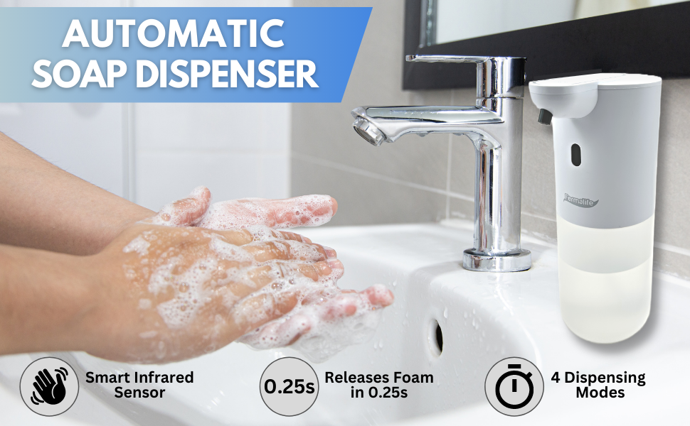 Amazon.com: FERMALIFE Automatic Foaming Soap Dispenser, Rechargeable, Touchless, Rapid Release ...