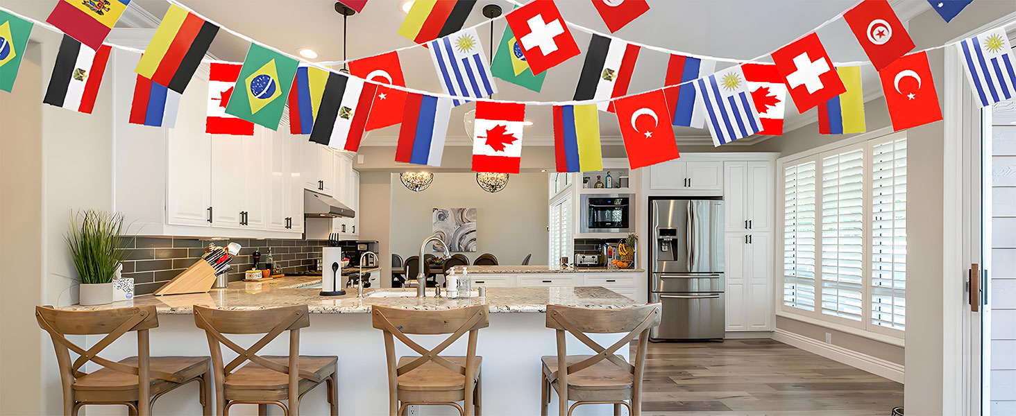 Amazon.com: International Flags of The World 100 Countries Pennant ...