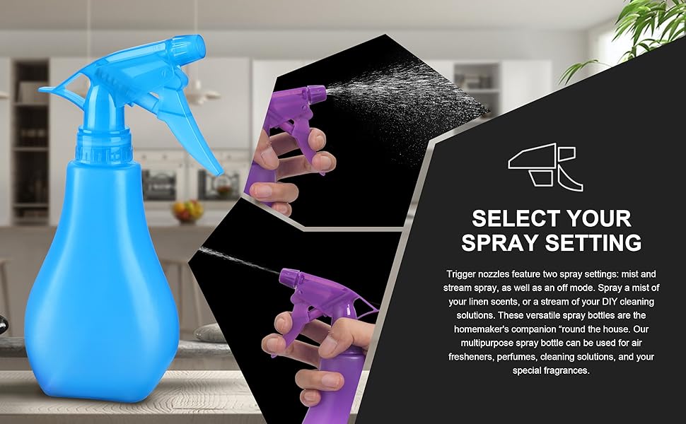 Amazon.com: JIUHSHN 4Pack 8Oz Empty Plastic Spray Bottles, Squirt Bottles Refillable Water Mist ...