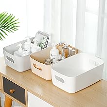 Amazon.com - White Plastic Storage Baskets 8 Pack, Small Pantry Baskets ...