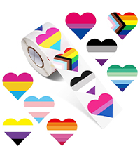 Amazon.com: 500 Pieces 2 x 1.2 Inches Pride Flag Stickers Roll - 8 Patterns Rectangle Self ...