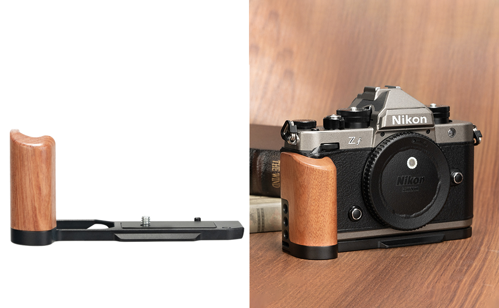 Amazon.com : Z f Handgrip L Shape Grip for Nikon Zf, with Ergonomic Wood Grip, Built-in Quick ...