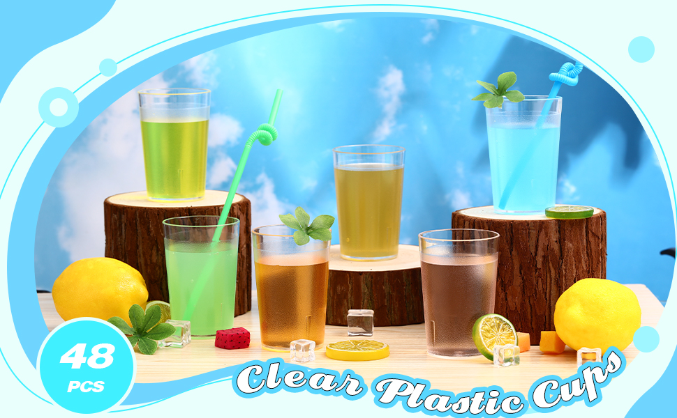 Amazon.com | Meanplan Restaurant Grade 8 oz Plastic Cup Break Resistant ...