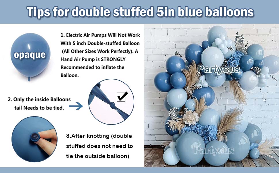 Amazon.com: Dusty Blue Balloon Arch Kit - Double Stuffed Dark Light Baby Blue Pastel Latex ...