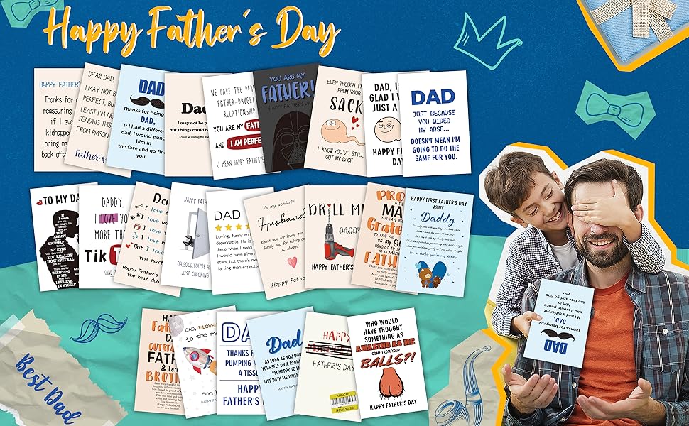Amazon.com : FSSDAS Funny Fathers Day Card for Dad, Happy Father's Day ...