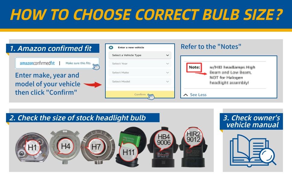 Amazon.com: wideep HIR2/9012 Halogen Headlight Bulbs, Standard DC 12V 55W High and Low Beam ...