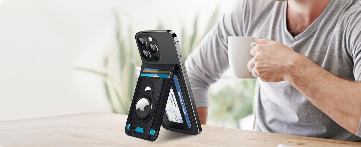 Amazon.com: ExtreLife 3-in-1 Magnetic Wallet with AirTag Holder, for iPhone Magnetic Wallet ...