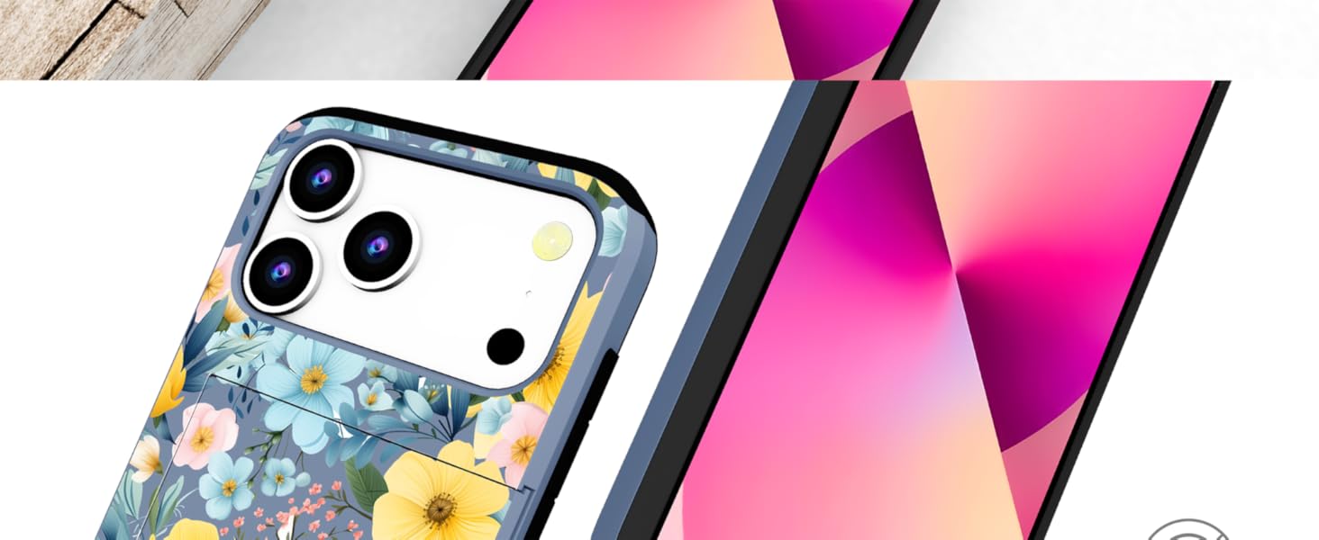 Amazon.com: MUQR Compatible for iPhone 17 Pro Case with Card Holder Cute - Kawaii Design ...