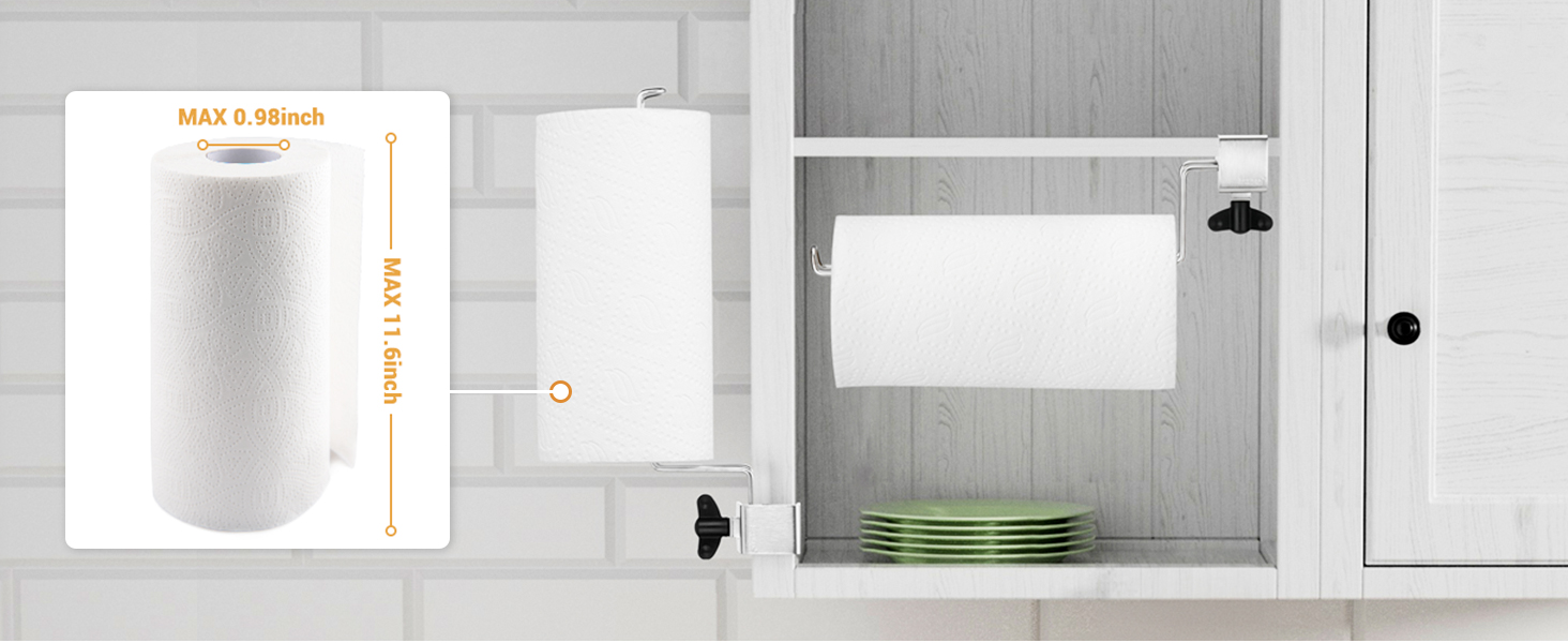 Amazon.com - HULISEN Paper Towel Holder Under Cabinet for Kitchen, Adjustable Clip Under Counter ...