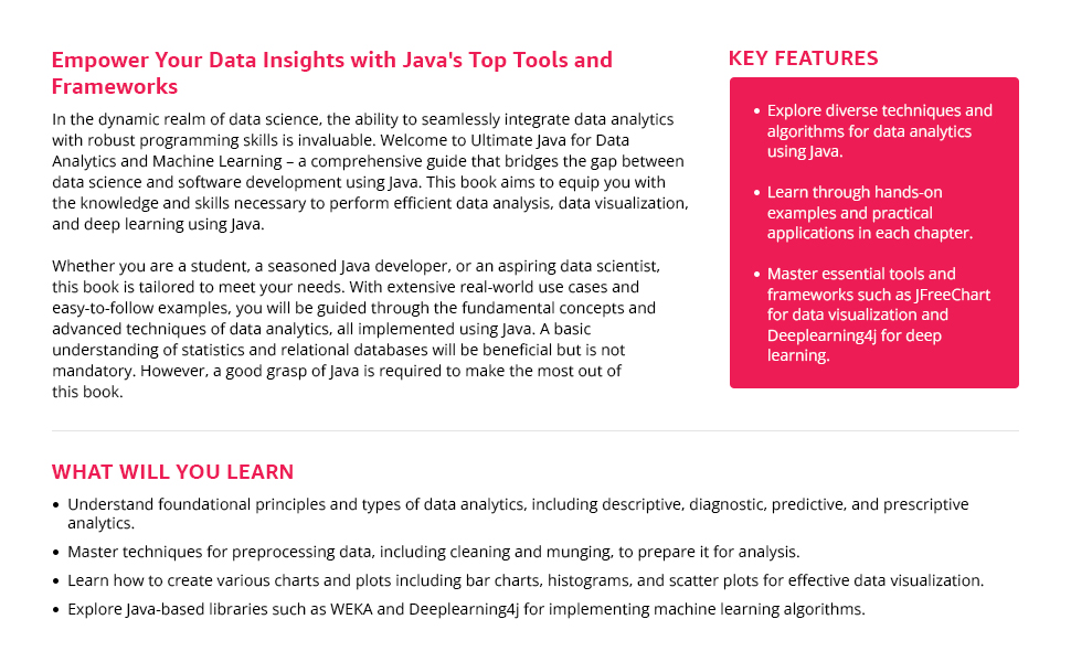 Ultimate Java for Data Analytics and Machine Learning: Unlock Java's Ecosystem for Data Analysis ...