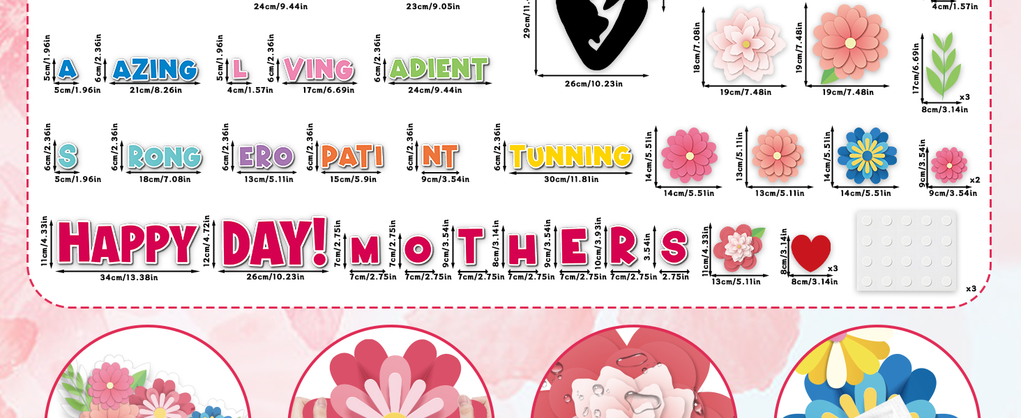 Amazon.com : Happy Mother’s Day Bulletin Board Decoration Set Mothers ...
