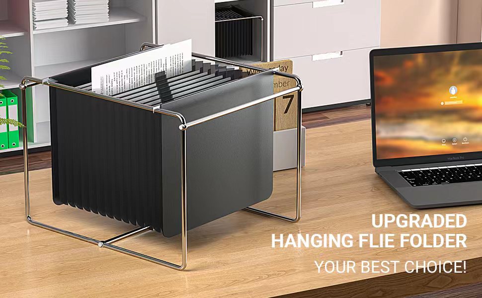 Amazon.com : TOPCJ Black Hanging File Folders,Expanding File Organizer ...