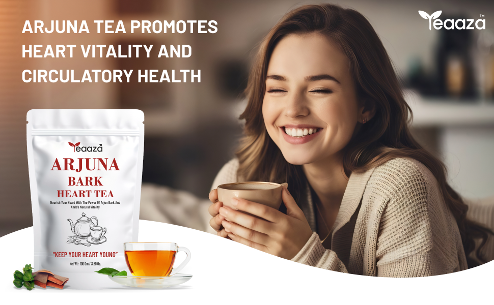 Teaaza Arjuna Bark Heart Tea | 100 Grams-50+ Cups| Herbal Tea for Healthy Heart & Cholesterol ...