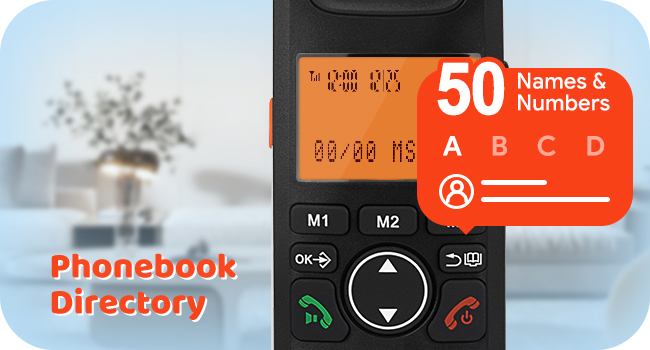 Amazon.com : Sangyn 2 Handset Amplified Cordless Senior Phone with Digital Answering Machine ...