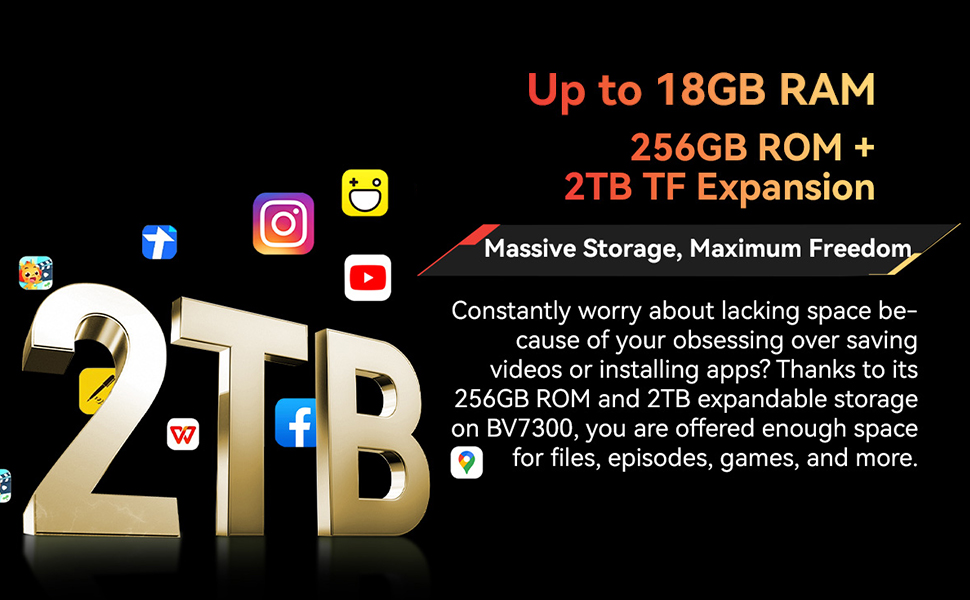 Blackview BV7300 Rugged Smartphone, 18GB+256GB/2TB Telefono Robusto 15000mAh, 2*800LM Lampada da ...