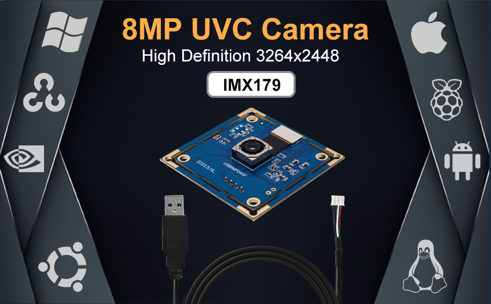 Amazon.com: SVPRO 8MP Auto Focus USB Camera Module IMX179 Mini UVC USB2.0 Webcam Board with 1m ...