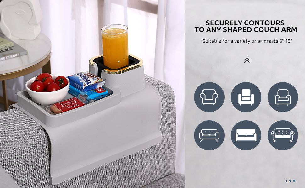 Amazon.com: HMASYO Couch Cup Holder Tray - Silicone Sofa Armrest Table Couch Drink Holder and ...