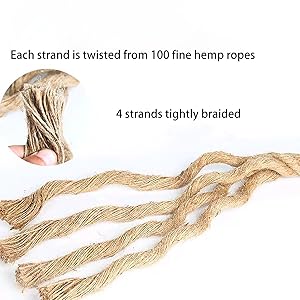 1 1/2 Inch x 100ft Jute Rope Natural Thick Heavy Hemp Rope Nautical ...