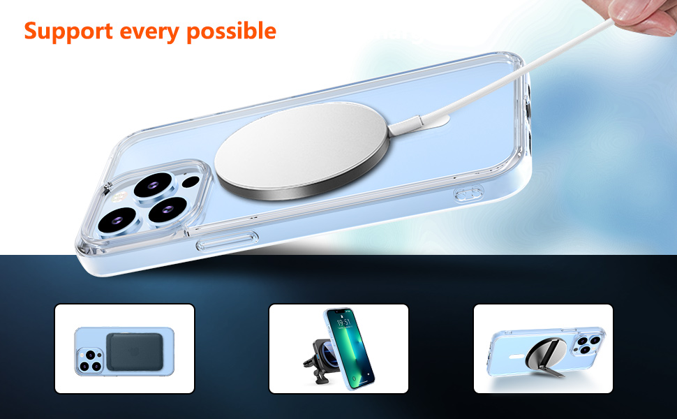 Amazon.com: SUPFINE Magnetic for iPhone 13 Pro Case (Compatible with MagSafe) (10FT Military ...