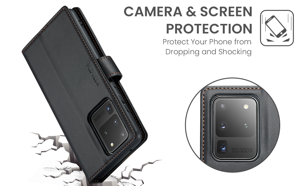 Amazon.com: FLIPALM Wallet Case for Samsung Galaxy S20 Ultra 6.9", RFID Blocking Credit Card ...