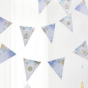 Amazon.com: Cheerland Snowflake Snow Globe Banner for Winter Wonderland ...