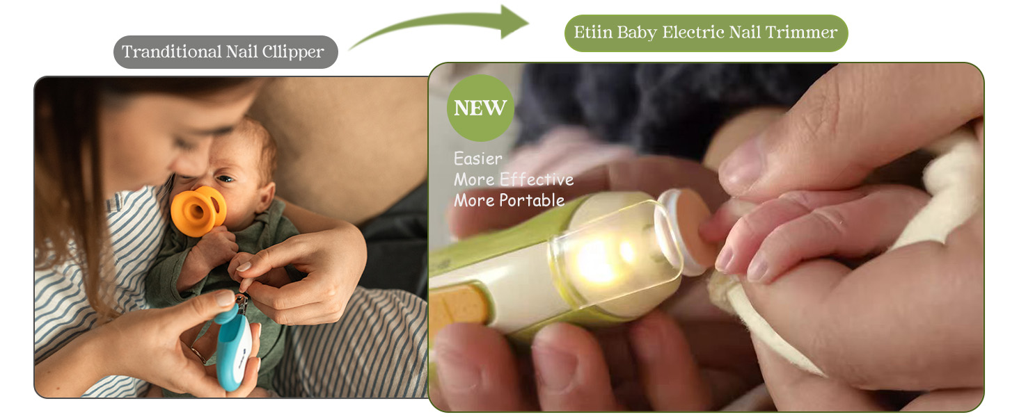 Amazon.com: Etiin Baby Nail Trimmer Electric | Safe + Easy Baby Nail Trimmer, Baby Nail Clippers ...