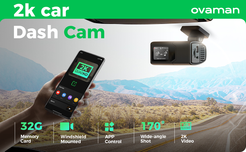 Dash Cam 2K 1440P WiFi Car Camera with 1.47 inch IPS Screen,2K Front ...