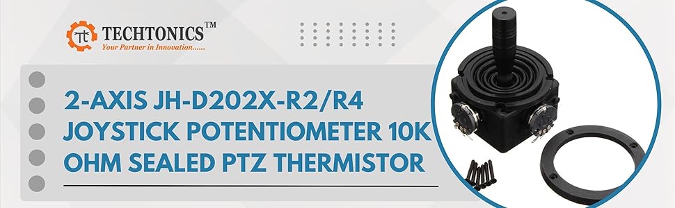 Techtonics 2-Axis JH-D202X-R2/R4 Joystick Potentiometer 10K Ohm Sealed PTZ Thermistor : Amazon ...
