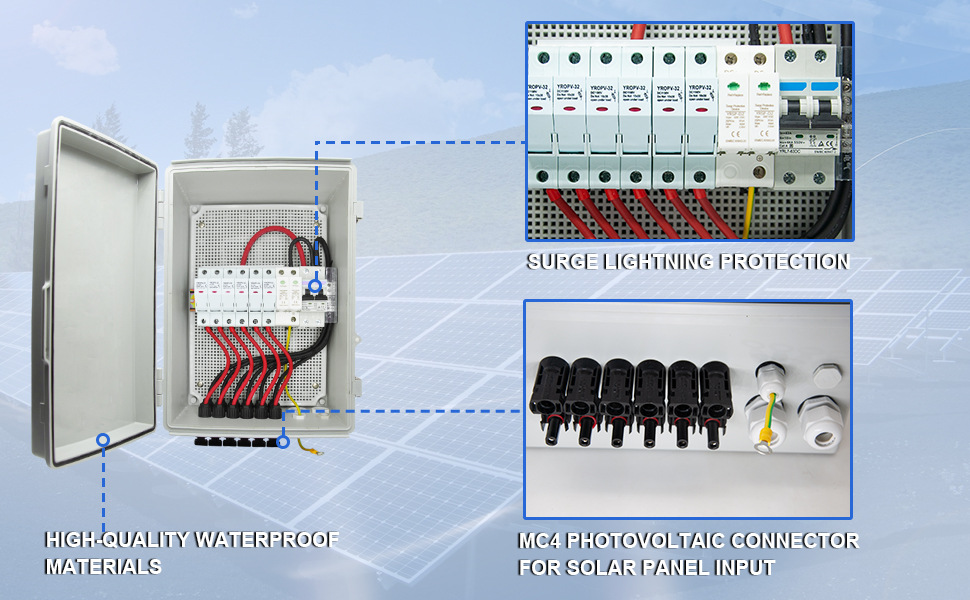 Amazon.com: DEEKOOL Upgraded 6 String Solar Combiner Box, PV Combiner ...