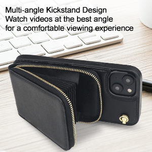 Amazon.com: KIHUWEY Crossbody Wallet Case for iPhone 14 Plus, Zipper Pocket Case with Card ...