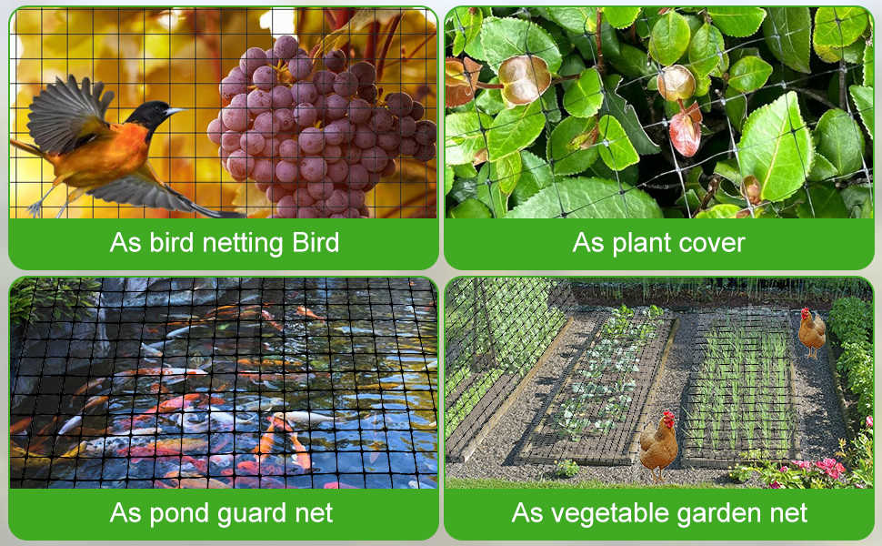 Foreverup Garden Netting, 2.1m x 15m Bird Netting for Garden with Cable Ties, Reusable Garden ...