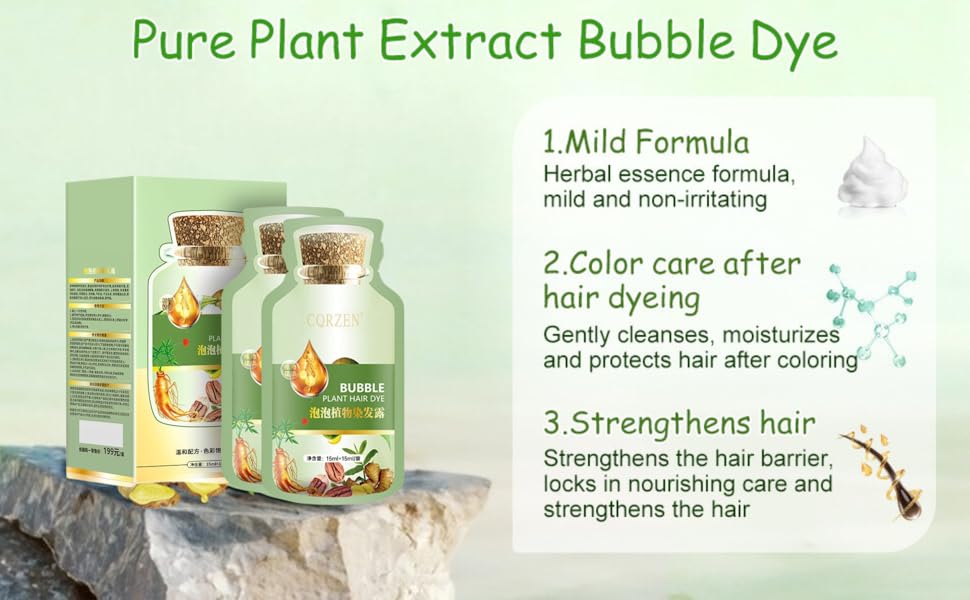 Amazon.com : Bubble Plant Hair Dye,New Botanical Bubble Hair Dye Hair Dye Shampoo for Women Men ...